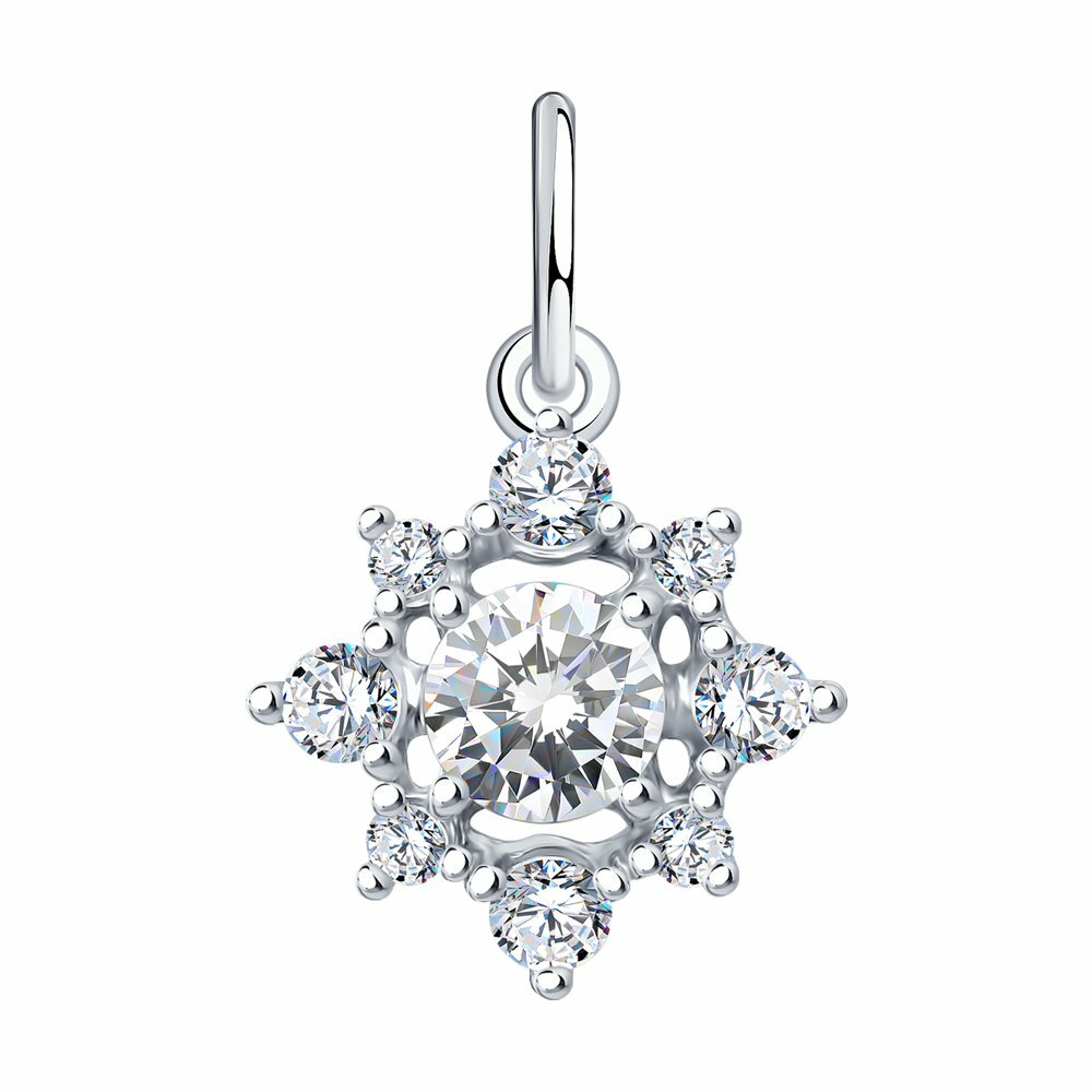 Подвеска, серебро, 925 проба, родирование, фианит