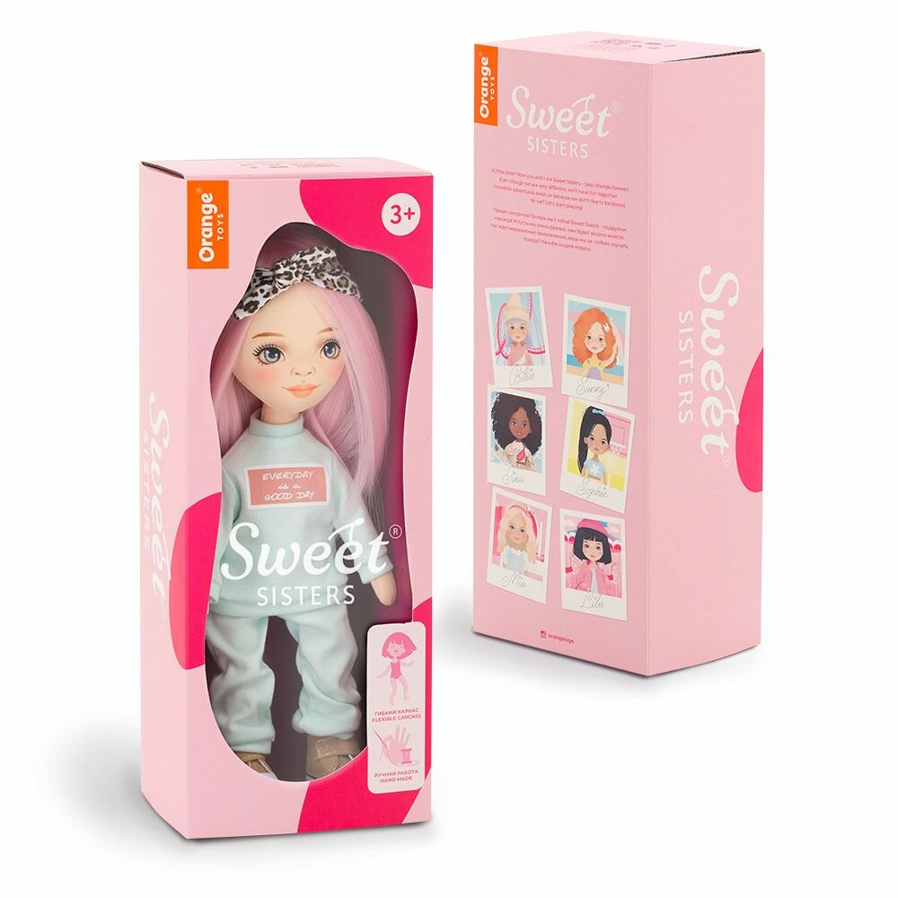 Игрушка мягкая Orange Sweet sisters Billie в спортивном костюме мятного цвета 32см