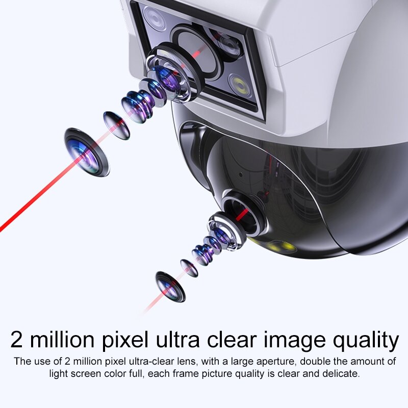 Уличная камера с ночным режимом Yesido KM12 Dual HD Camera 2MP, Wi-Fi/RJ45, TF card, EU вилка, Голос управление