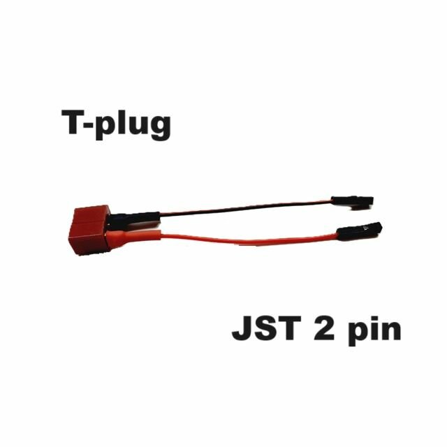 Адаптер переходник T-plug на JST 2pin RE JR Servo (мама / папа) 220 разъем TTL 2 Pin, JST PH-2 2-Pin штекер силовой провод, T-Deans красный коннектор запчасти аккумулятор р/у батарея Connector
