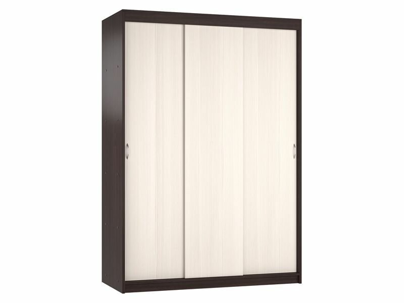 Шкаф купе для одежды со штангой "Эко 3" 150х220х45 Венге цаво / Бодега белая