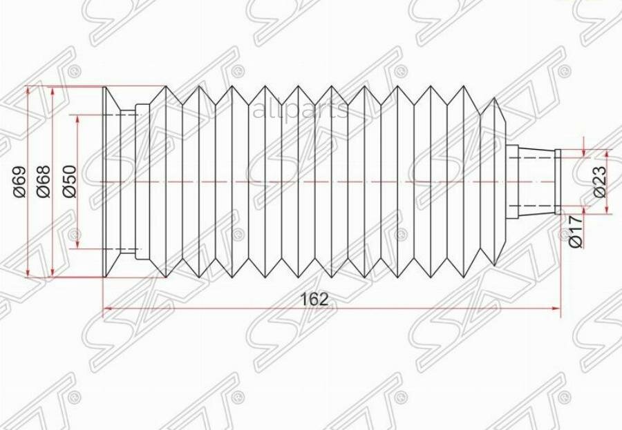 SAT ST-45535-26020 Пыльник рулевой рейки TOYOTA HIACE REGIUS ACE 89-95 LH=RH