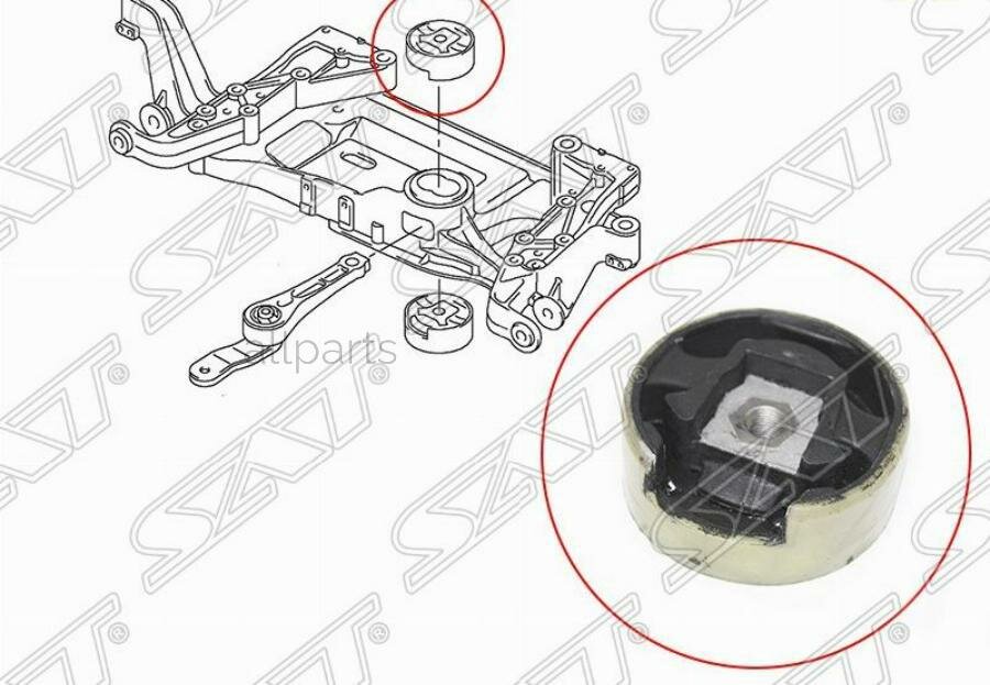 SAT ST-1K0199868Q Сайлентблок подрамника Audi A3 03-13 / Q3 11-19