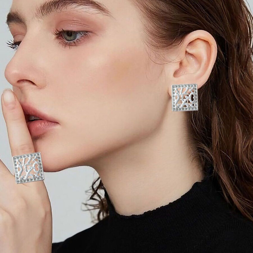 Серьги, циркон, искусственный камень