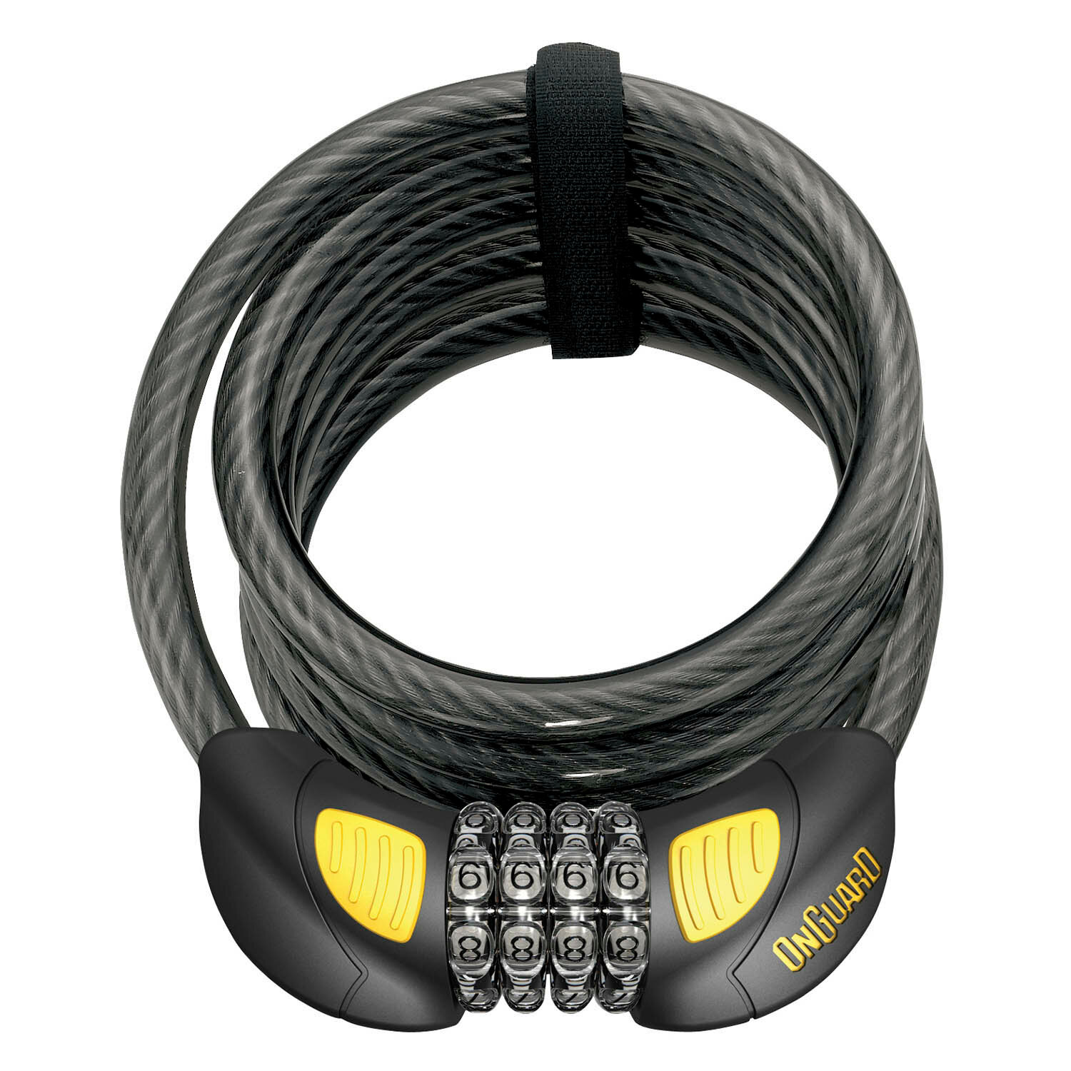 Замок велосипедный OnGuard Doberman 185cm x12mm Combo GLO (см:185)