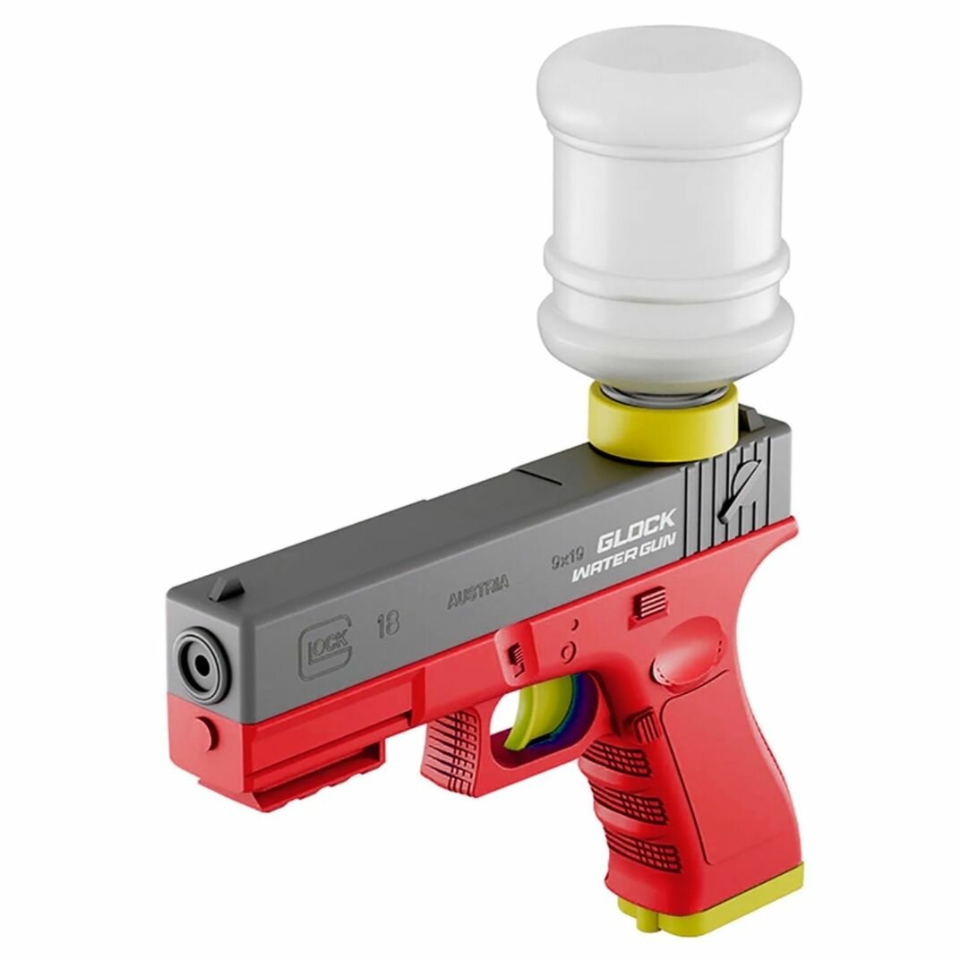 Водяной пистолет Glock детский красный на аккумуляторе