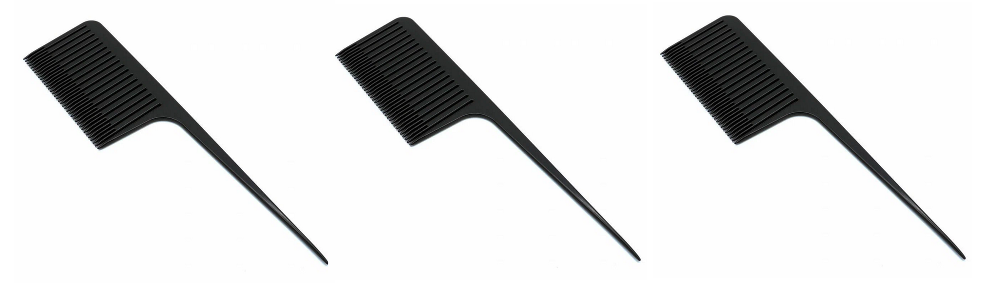 Расчёска Nail Art для мелирования, широкая, пластиковый хвост, черный - 3 штуки