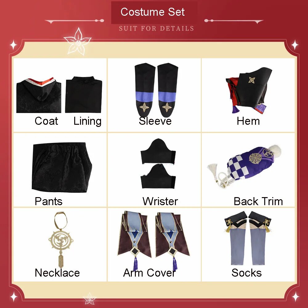 GenshinImpact Scaramouche Wanderer Косплей костюм, Red Costume, XXL