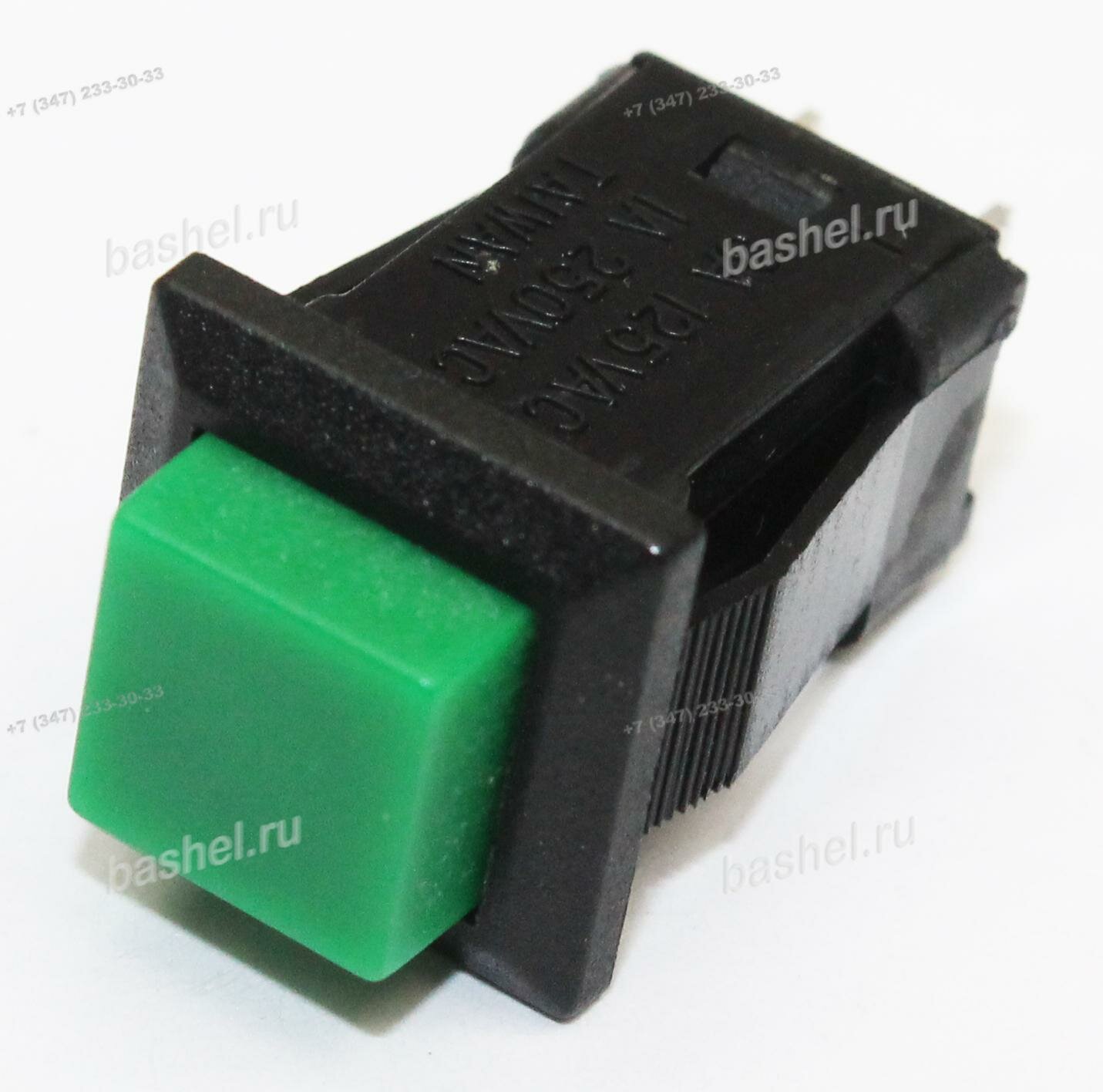 Кнопка PBS-15C квадр, без фикс, на размыкание ON-(OFF), зелёная