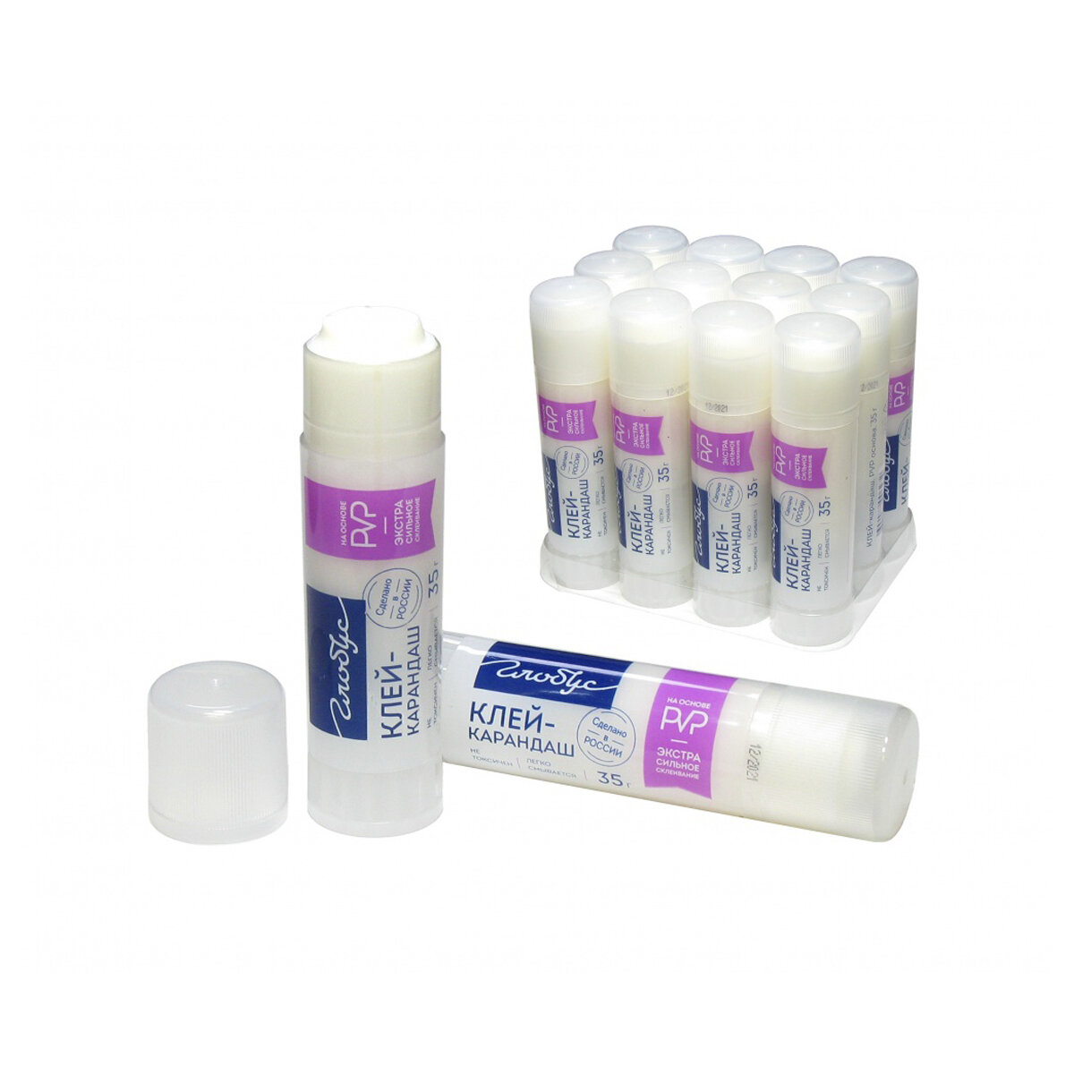 Комплект 36 шт, Клей-карандаш Globus "Стандарт", 35г, ПВП