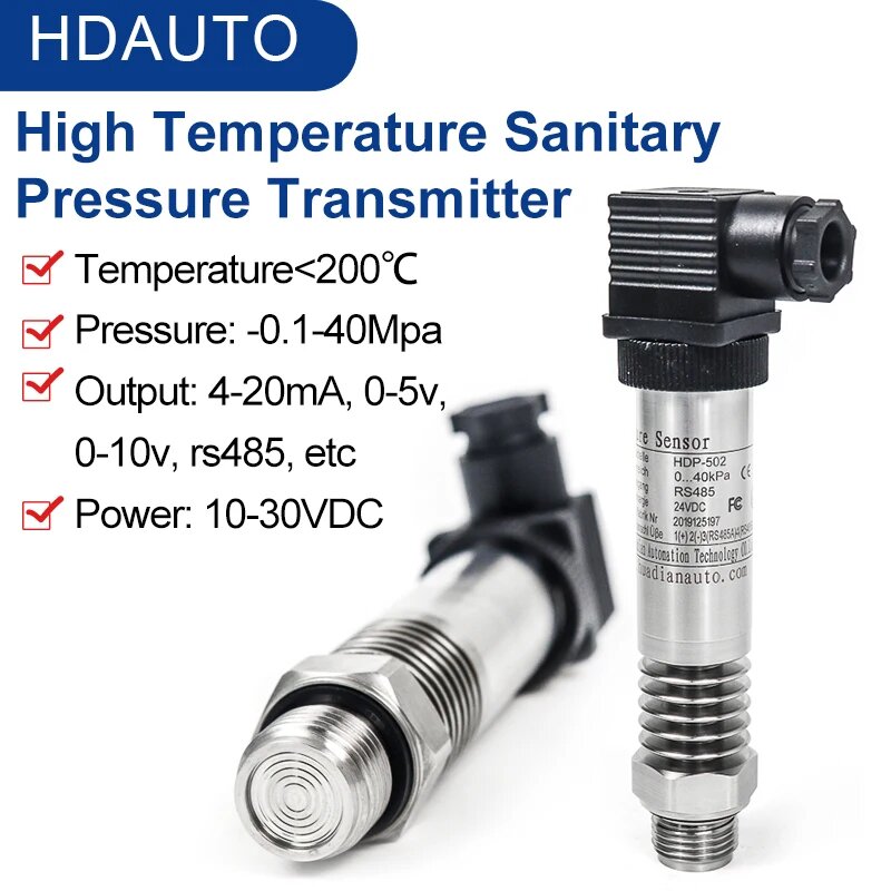 Высокотемпературный 150 ℃ плоский пленочный гигиенический анти-блокирующий 0-1 МПа M20 * Датчик давления жидкого газа 0-4bar, 4-20mA