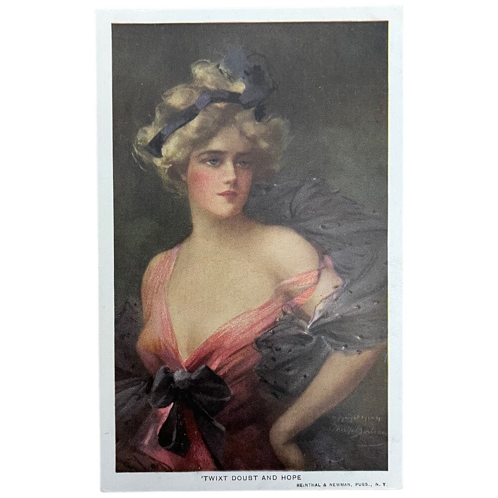 Почтовая открытка "Между сомнением и надеждой" 1910-1928 гг. США