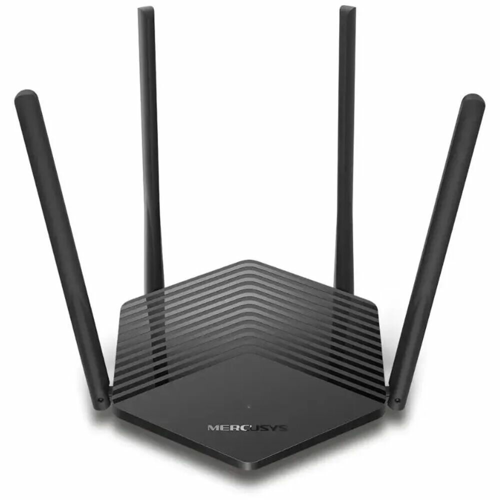 Беспроводной маршрутизатор Mercusys MR60X, Wi-Fi 6 802.11ax 1500Мбит/с, 2.4+5ГГц, 1xGbWAN, 2xGbLAN чёрный