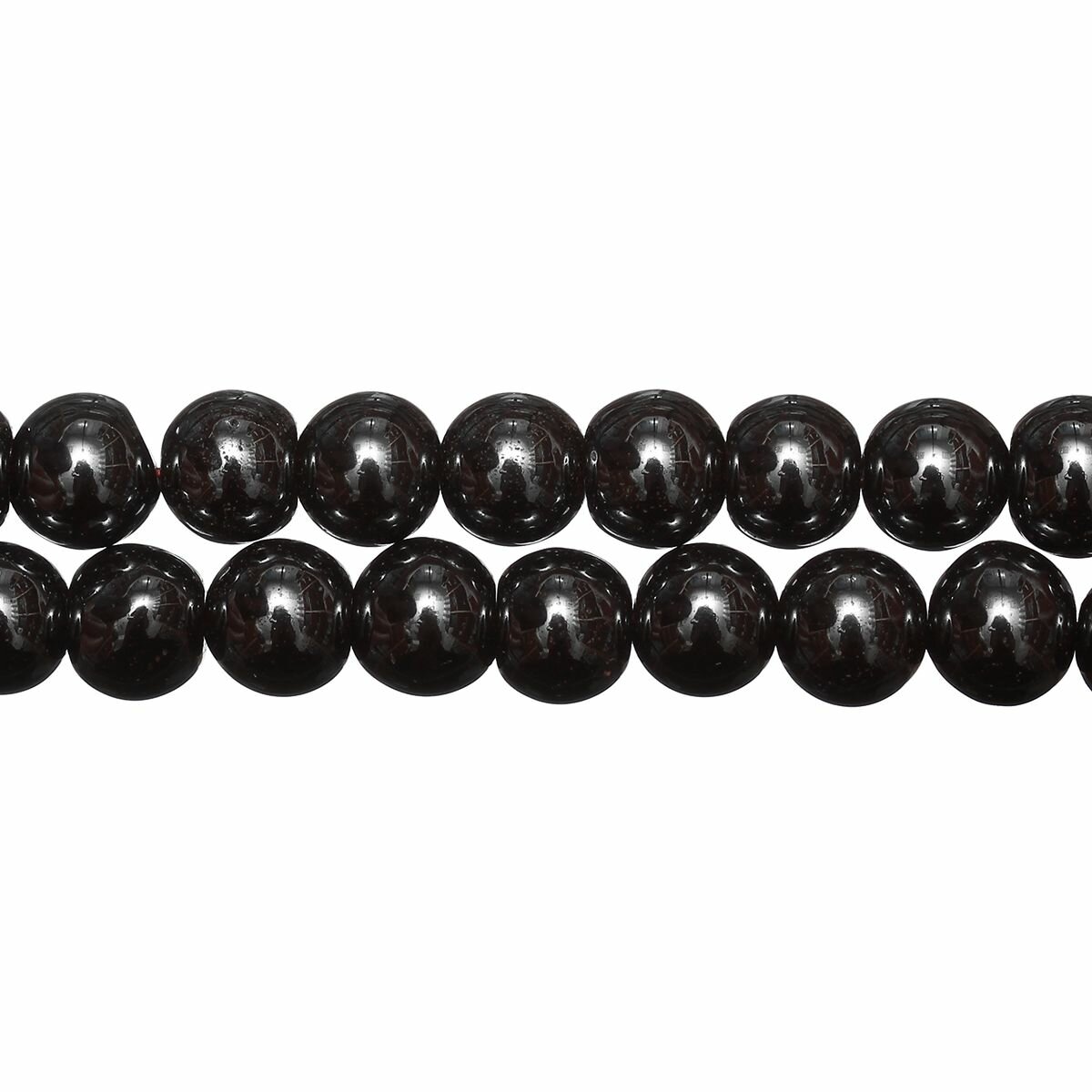 Бусины каменные, гематит, 9-10мм, 41 шт, низка