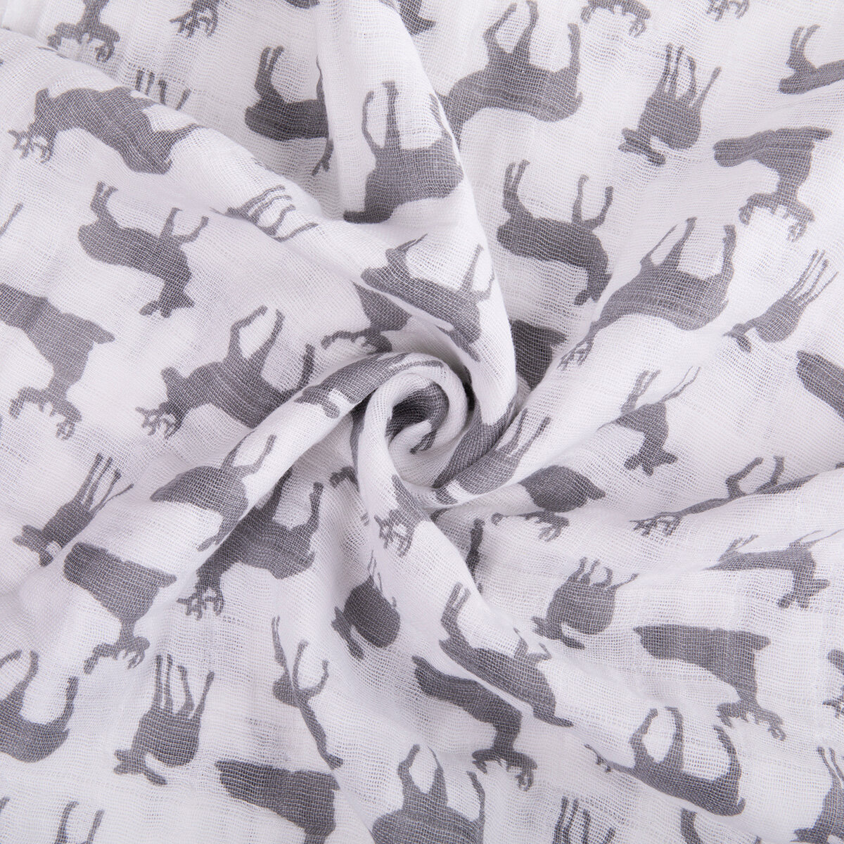 Ткань муслиновая отрез 100x125 см 100% хлопок "PEPPY" EMBRACE, Shannon Fabrics, deer to me steel