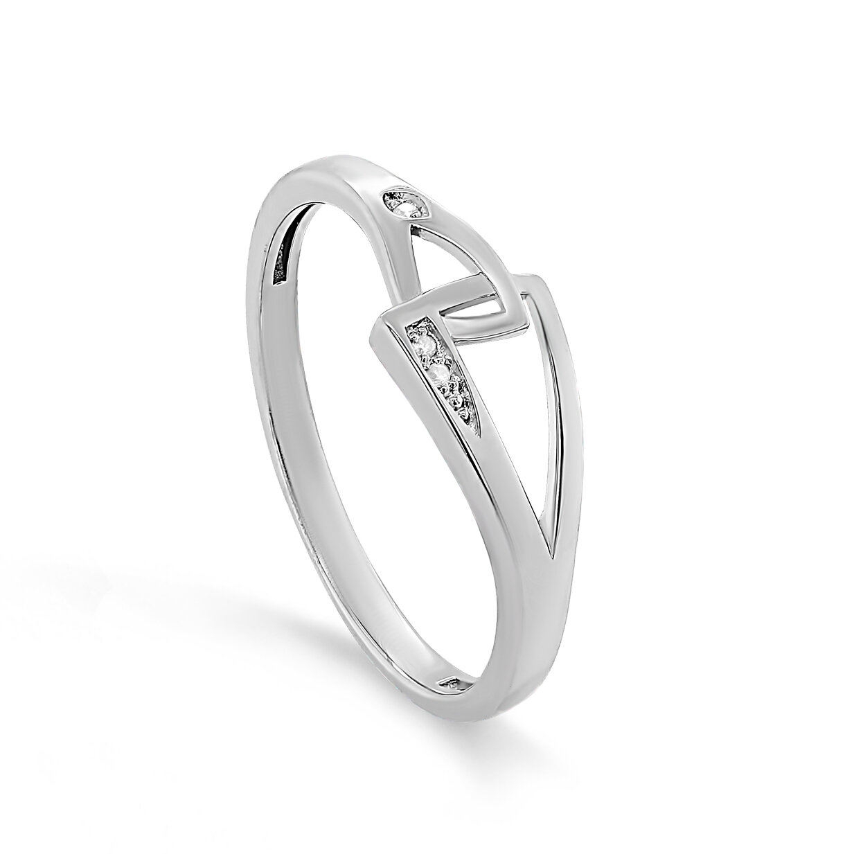 Кольцо, серебро, 925 проба, фианит