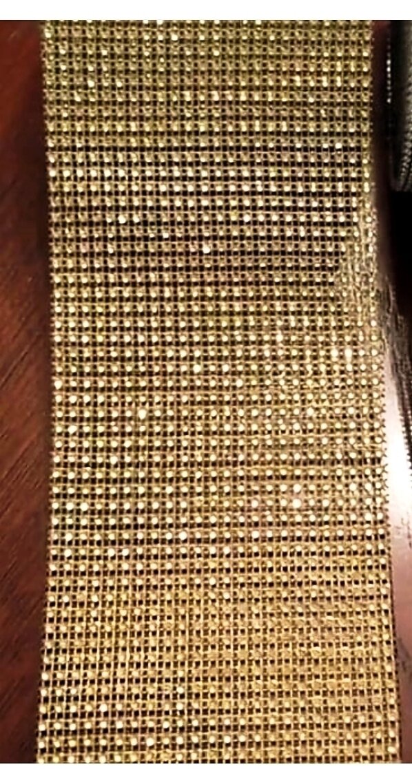 Лента декоративная, имитация страз, ширина 12 см, длина 9 метров