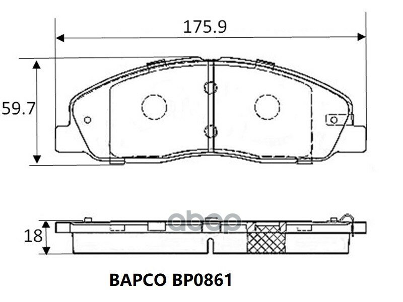 Колодки тормозные дисковые BP0861 передние, комплект, GAZ GAZELLE NEXT BUS/BOX/ PLATFORM/CHASSIS BAPCO арт. BP0861