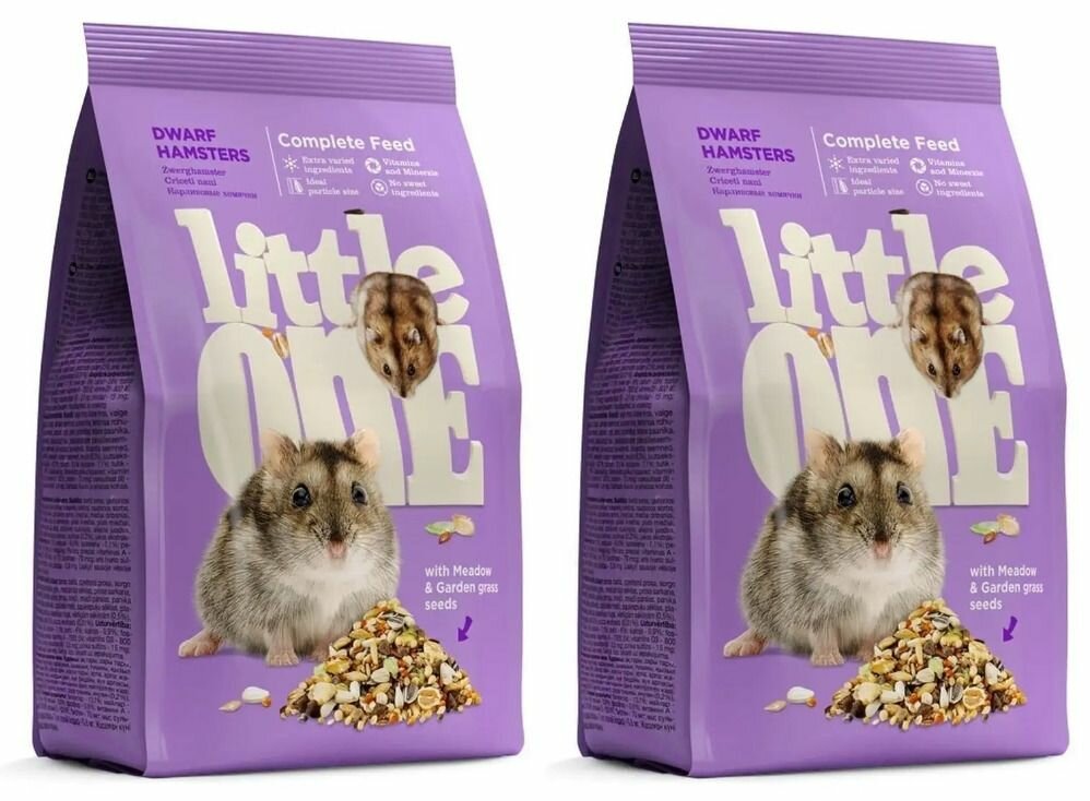 Little One Корм сухой для карликовых хомячков, 400 г, 2 уп