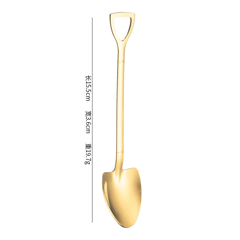 Креативная лопата ложка из нержавеющей стали с титановым покрытием Золотая ложка для арбуза мороженого Десертная ложка