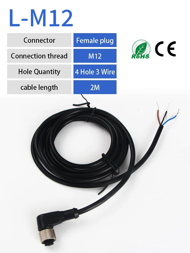 Датчик приближения GTRIC LR12-04N1-P Connector cableL-M12