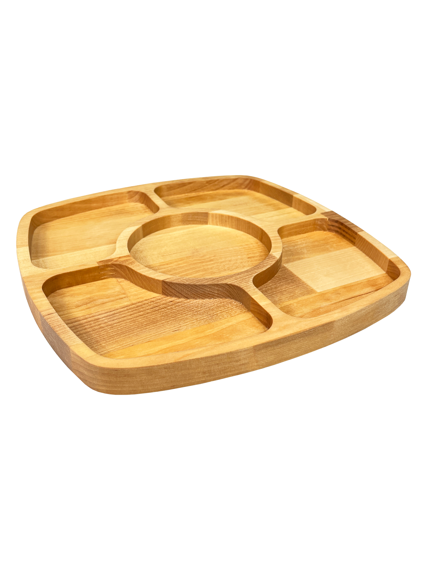 Менажница из массива дерева с пропиткой маслом Panairo "Lavarna" 25х25х1,8 см