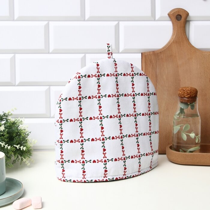 Грелка на чайник Этель "Flower Cage" 28х28см, 100% хл, рогожка 186 г/м2