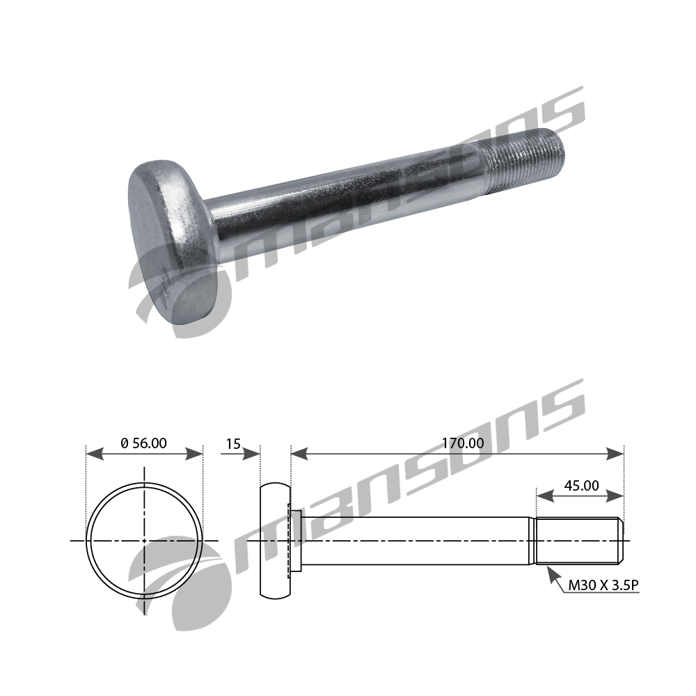 MANSONS 300.158 болт полурессоры (м) m30x172 / 48 8.8\ bpw