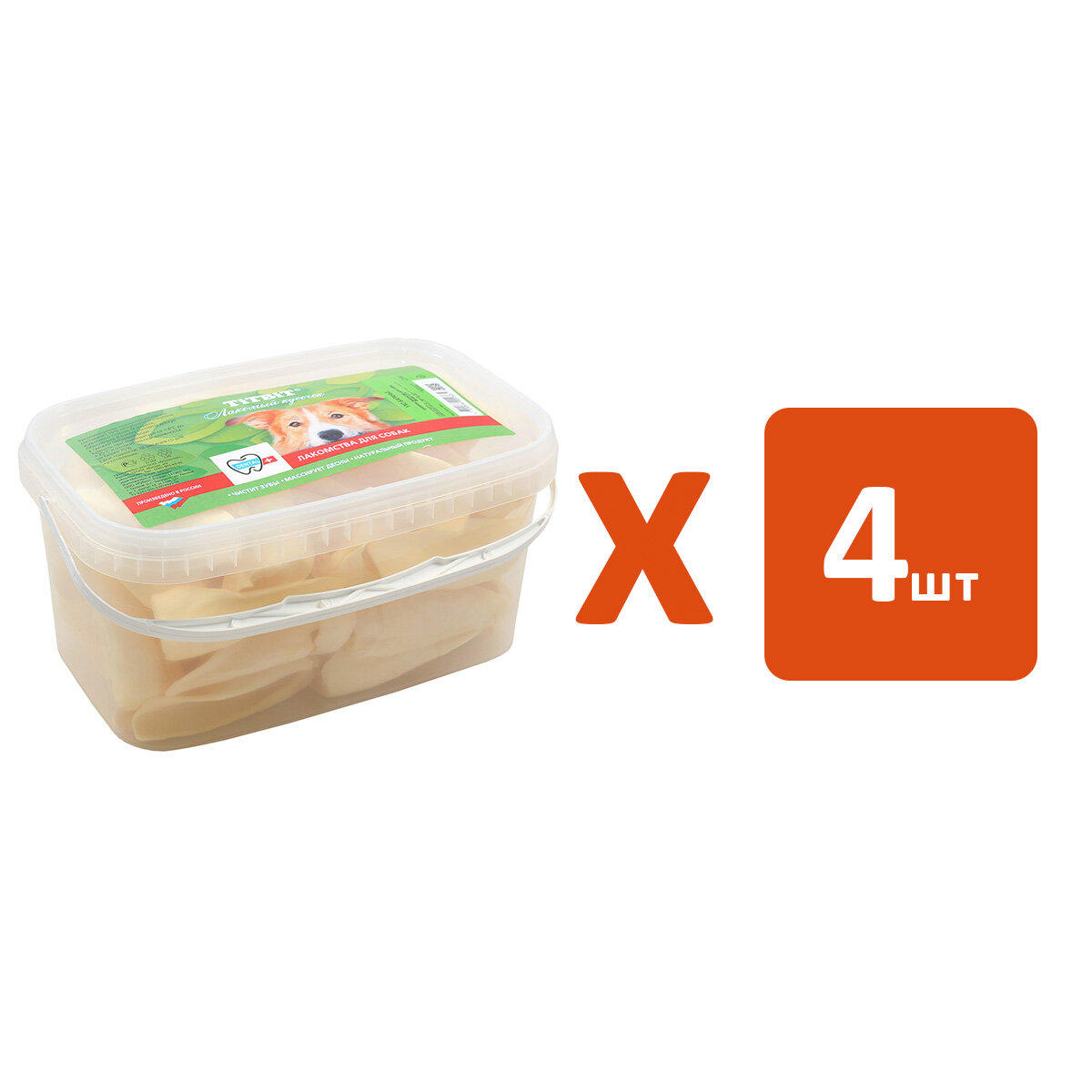 Лакомство TIT BIT для собак уши бараньи (200 гр х 4 шт)