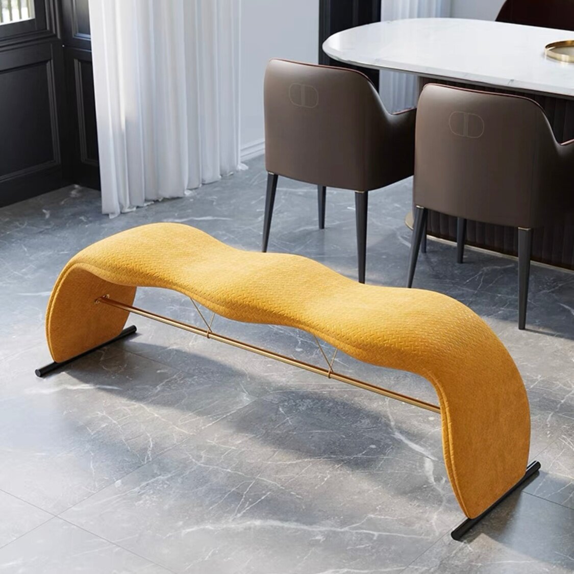 Интерьерная банкетка Cleo (115см/Желтый)