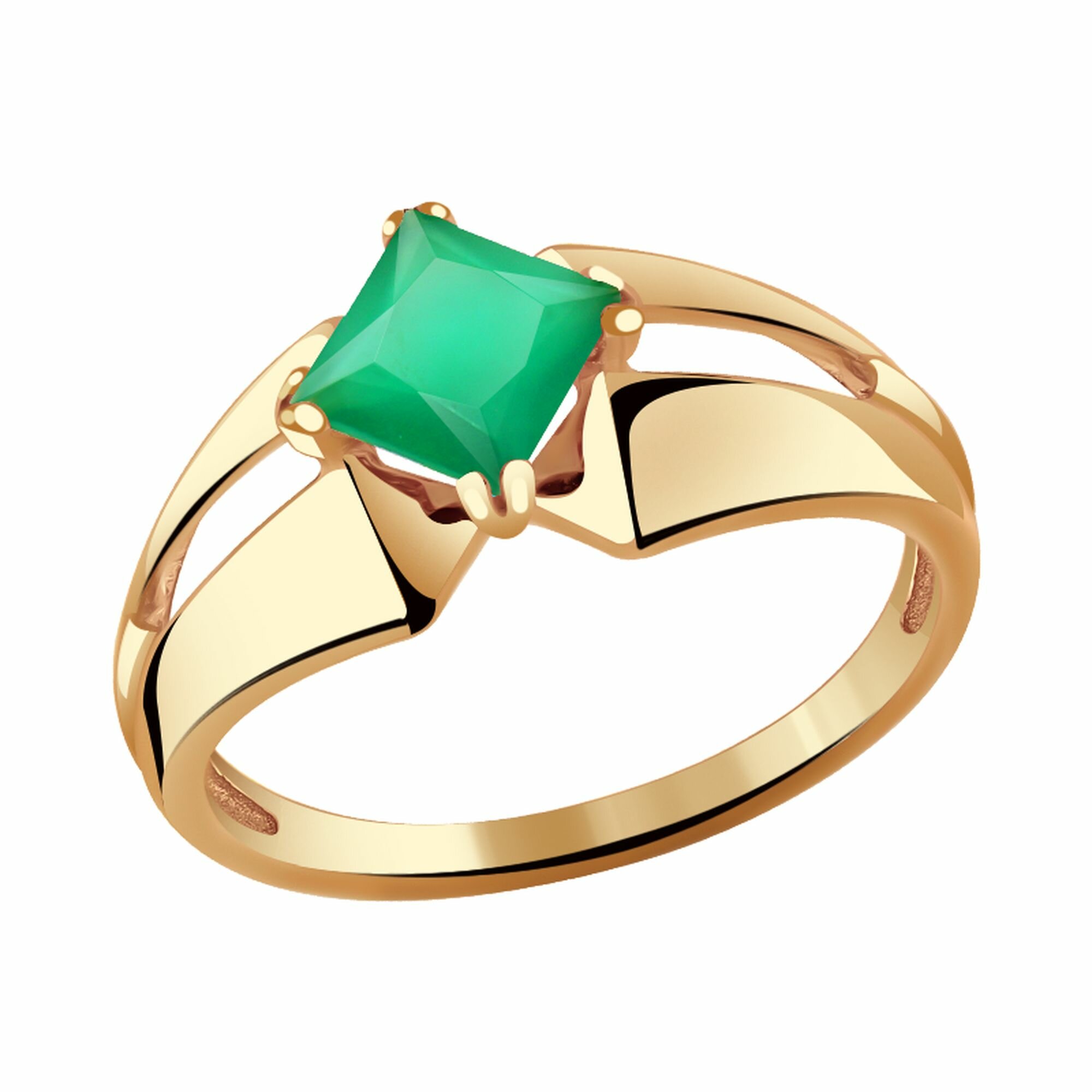 Кольцо, красное золото, 585 проба, агат