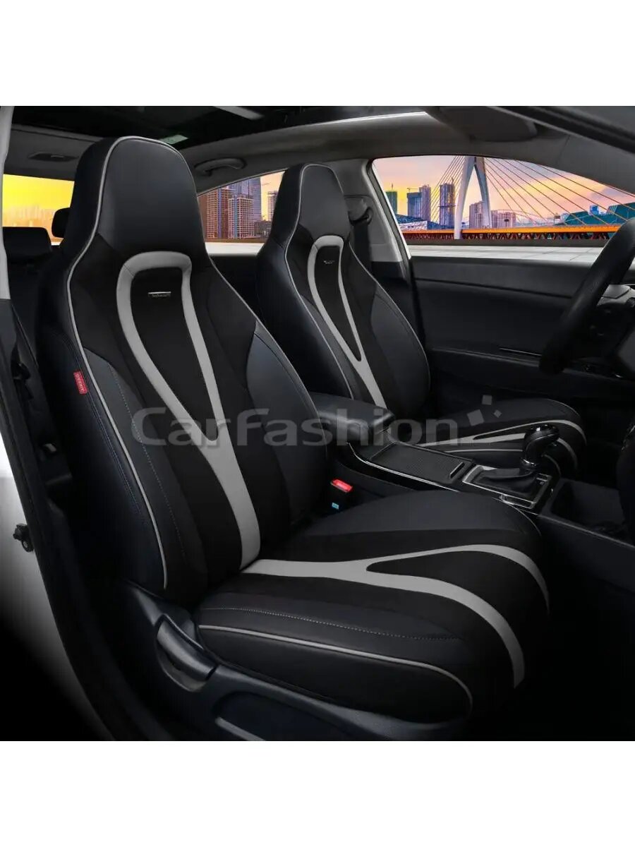 Каркасные чехлы 5D "INTEGRAL", передние, чёрно-серые