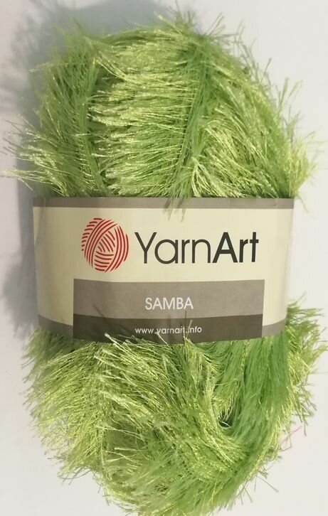Пряжа Травка Самба (Samba Yarnart) упаковка 5 мотков 100 г. 150 м. 100% полиэстер цвет 35 зеленое яблоко