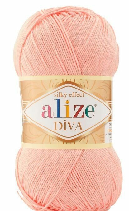 Пряжа Дива (Diva Alize) упаковка 5 мотков 100 г. 350 м. 100% микрофибра акрил цвет 792 пудра