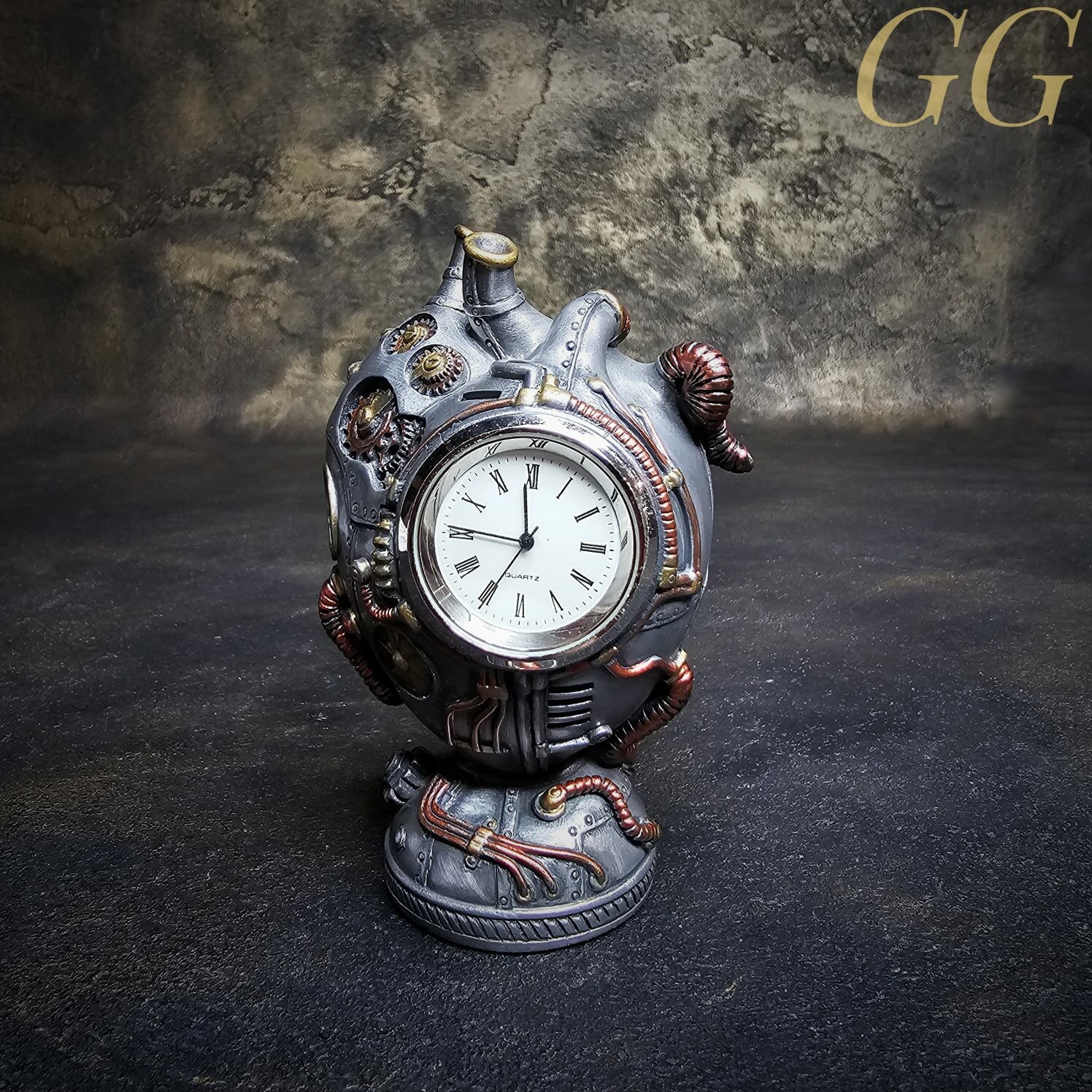 Veronese Часы настольные в стиле Стимпанк «Сердце»