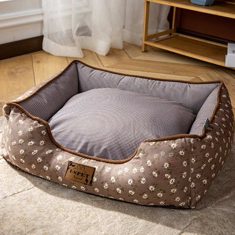 Летняя новая Конура, маленькое среднее гнездо для собак, маленькое цветочное свежее съемное моющееся гнездо, четыре