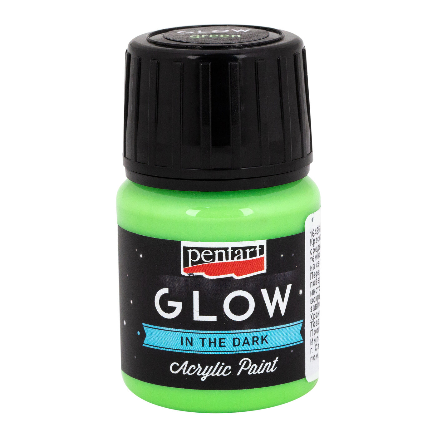 Краска акриловая Pentart "Сияние в темноте", 30 мл, зелёный 16485