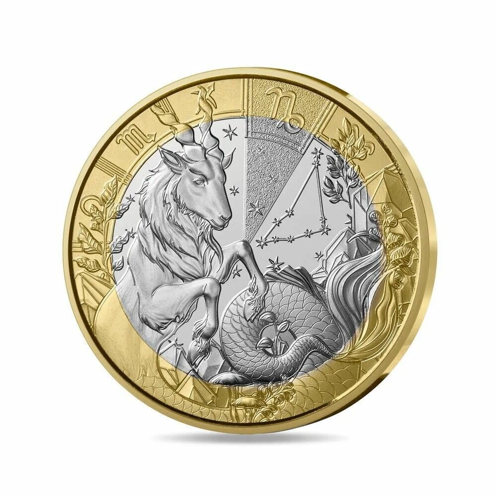 Монета 5 евро 2025 г. Знаки Зодиака - Козерог. Франция.