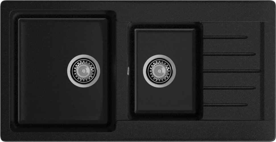 Кухонная мойка GranFest Practik 980KL 97,7x50,3 см, черный