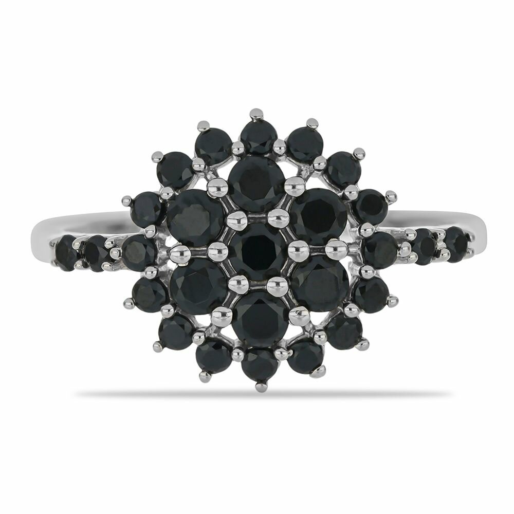 Кольцо, серебро, 925 проба, родирование, шпинель