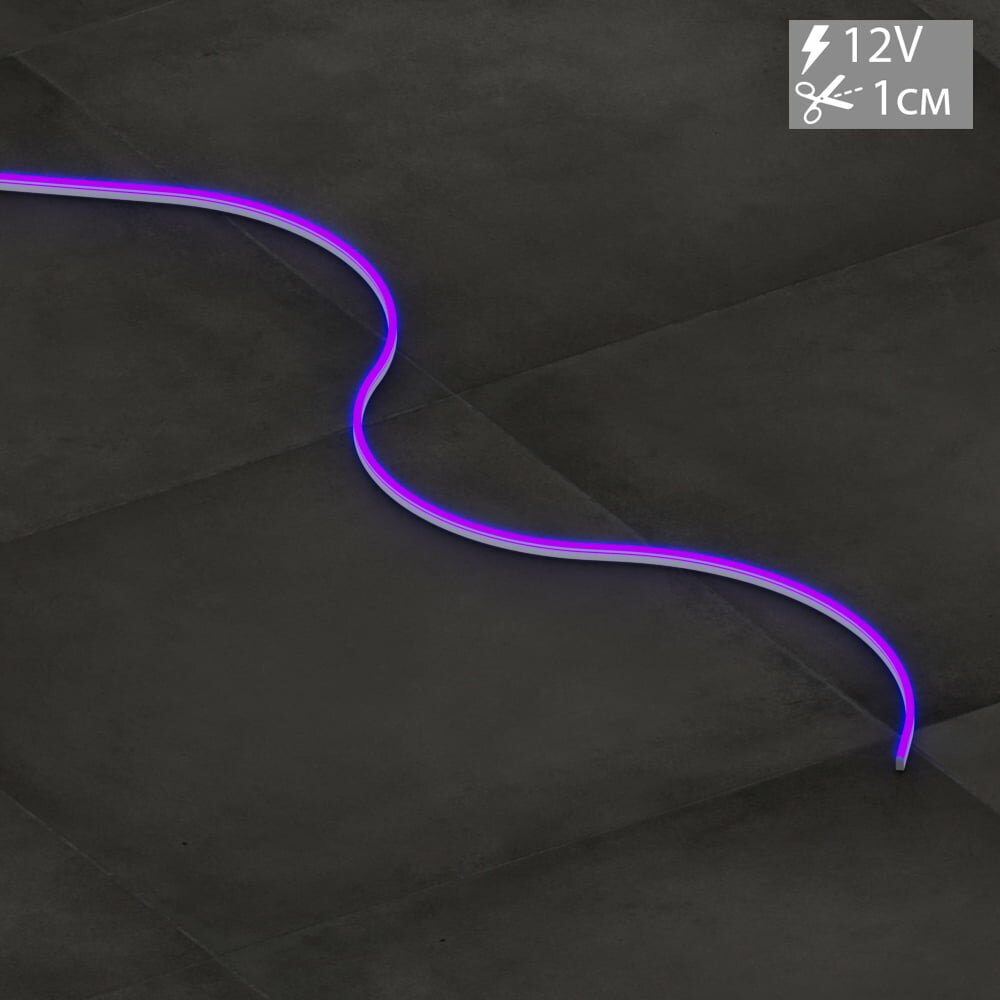 Гибкий неон ShopLEDs Гибкий неон SL 2835, 120 Led, IP65, 12V, 1CM, 6х12мм, NEW (фиолетовый), 10м