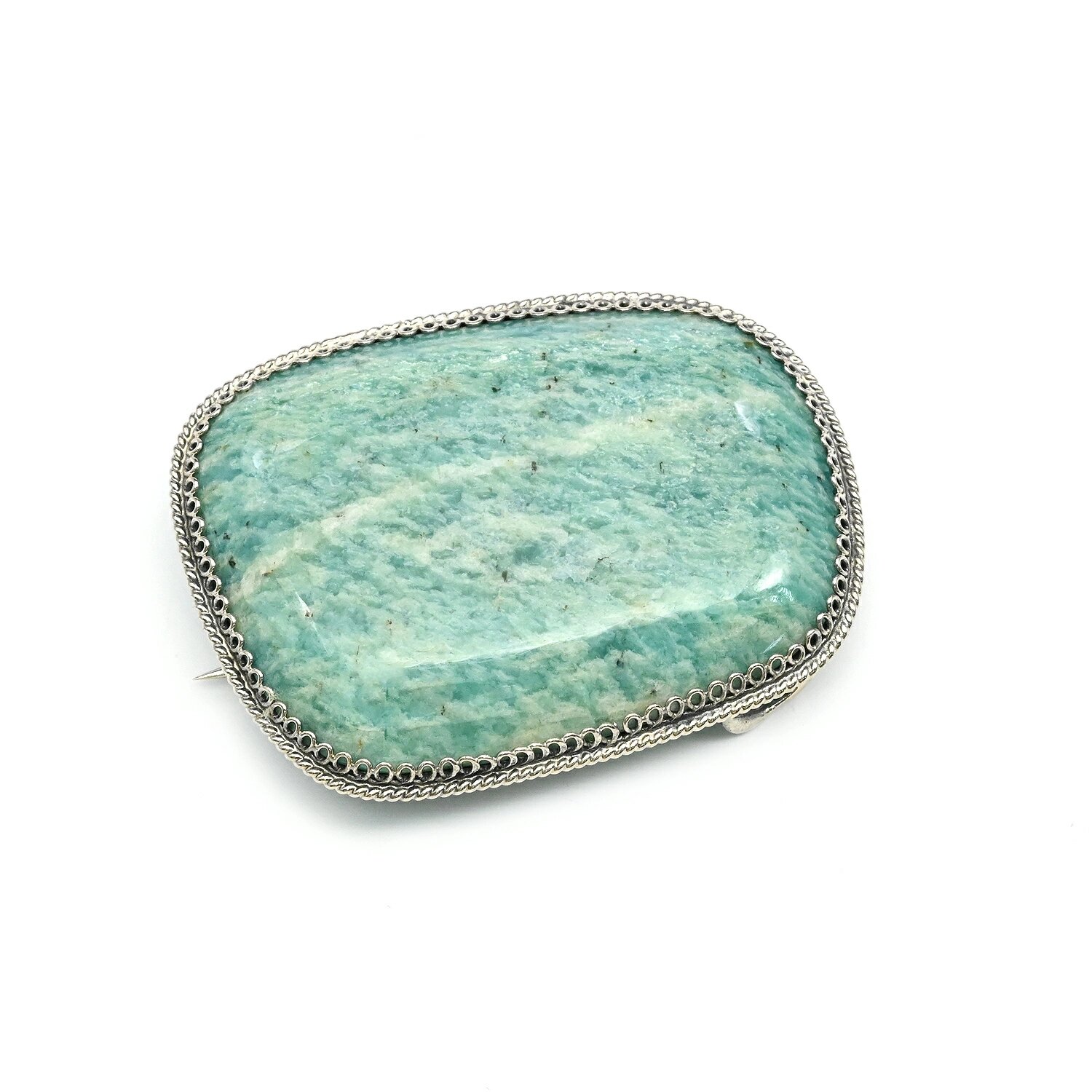 Брошь, амазонит