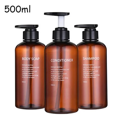 Большой многоразовый дозатор мыла 300/500 мл dark brown