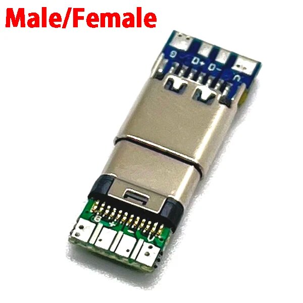 LAJQTAO USB 3.1 Type-C разъем 24 контакта для пайки 6pcs, Female-Male
