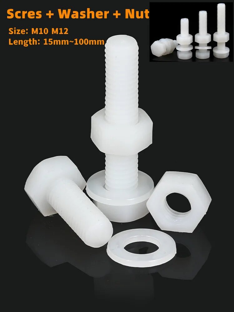 Набор 3 в 1 M10 M12 нейлоновых болтов M10x35, 2 Set