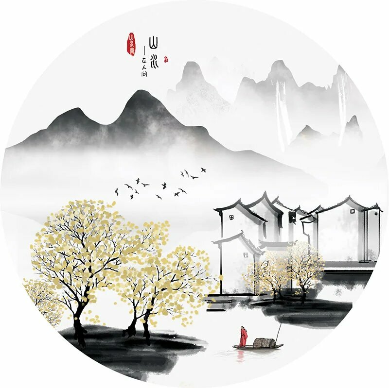 Набор для вышивки крестом zozack Новый китайский Zen весна, Белый, MY-FJ0739, 11CT Cotton50x50cm