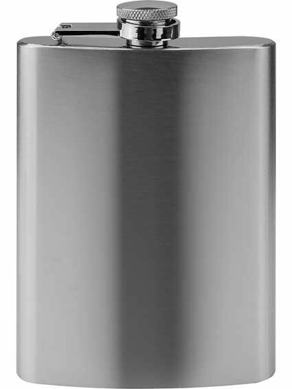 Фляжка подарочная Миленд "Туристическая", Серебро, 9,3х13,7х2 см, Нержавеющая Сталь, 240 мл (ФЛ-1876)