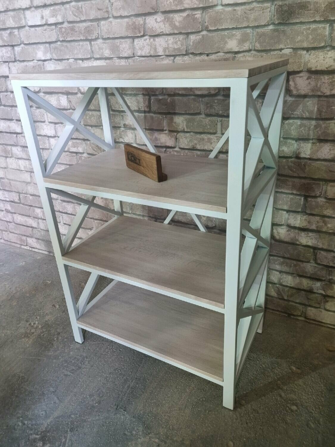Стеллаж "EasyLOFT" в стиле лофт, из массива дуба, для дома и офиса, 80х45х120 см.