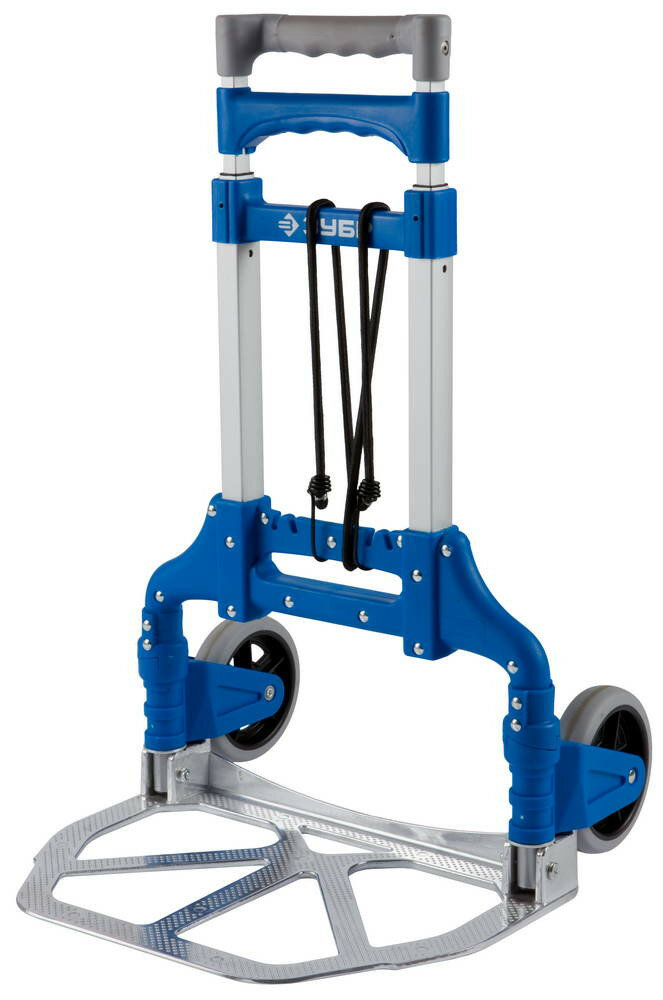 ЗУБР ТР-60, до 60кг, каркас и платформа из алюминия, платформа 39х28 см, колеса d13 см, вес 3.2кг, складная хозяйств тележка, Профессионал 38750-60