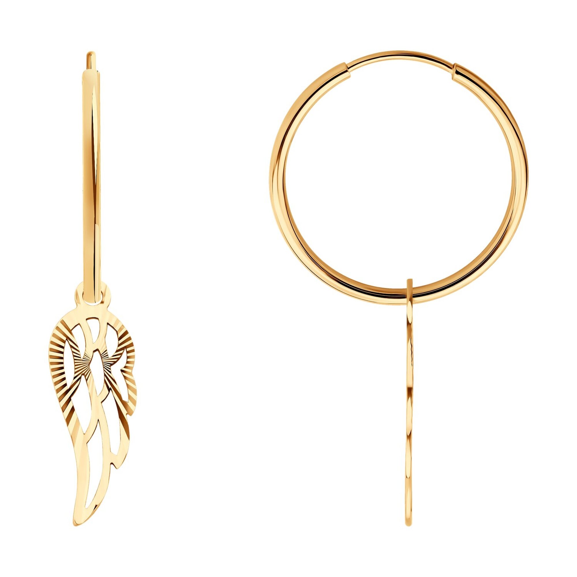 Серьги трансформеры, красное золото, 585 проба